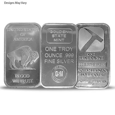 APMEX 1 oz Silver Bar, .999 Fine Bullion, Prooflike Finish - Walmart.com