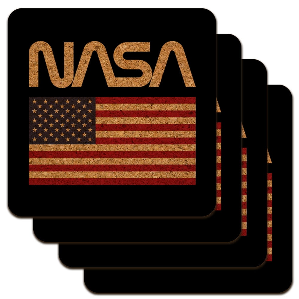 NASA Official Worm Logo United States USA Flag Low Profile Novelty Cork ...