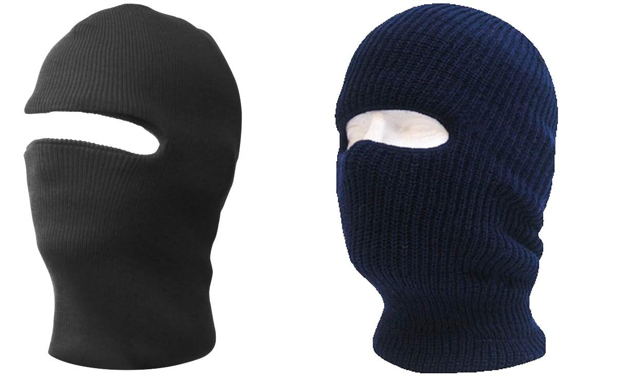 2 Pack Ski Mask Black and Navy One Hole - Walmart.com