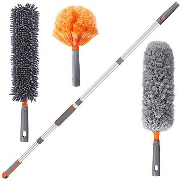 Microfiber Duster with Extension Pole, Feather Duster Dusting Kit ...