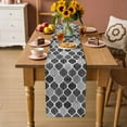 Black Morocco Table Runner, Retro Geometric Grey Ethnic Tribal Art ...