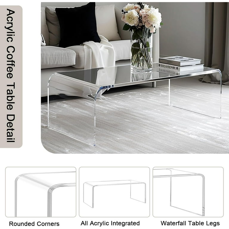 Thick Acrylic Coffee Table Free Shipping! HOMCOM 32" Long Rectangle