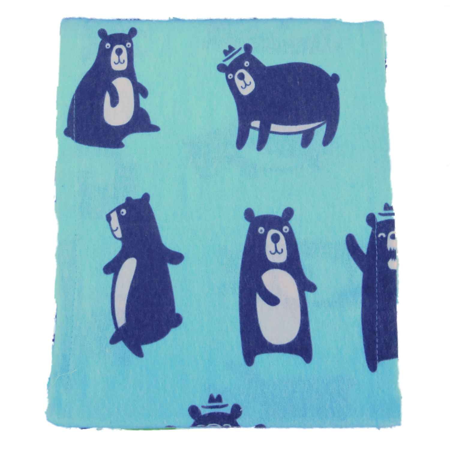 Blue Bears Sheet Set Queen Size Bear Family Flannel Bed Sheets Bedding ...