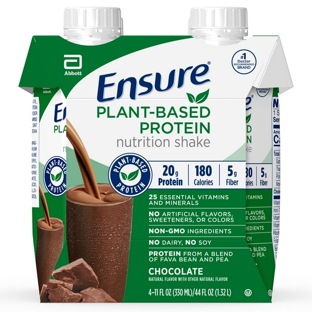 Ensure 100% Plant-Based Vegan Protein Nutrition Shakes with 20g Fava ...