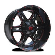 Off Road Monster M07 20X10 Gloss Black Candy Red Milled Custom Wheel ...