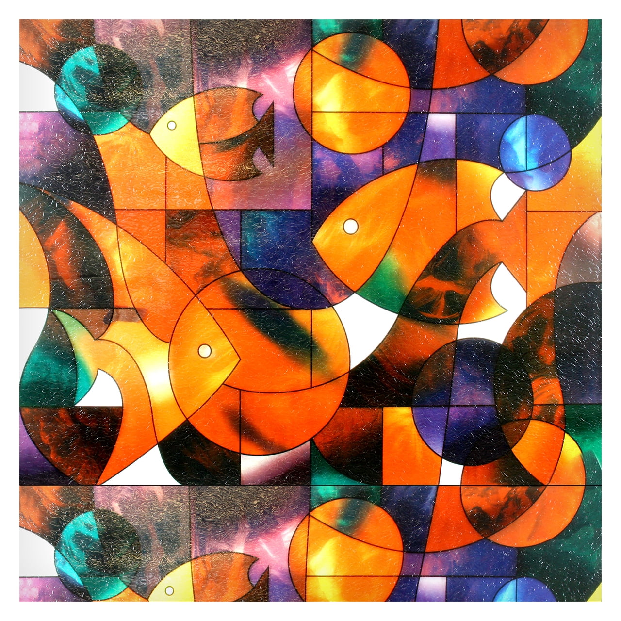 BDF 3FSH Fish Stained Glass Window Film 36in X 65ft (26 patterns ...