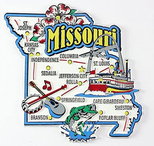Missouri State Map and Landmarks Collage Fridge Collectible Souvenir ...