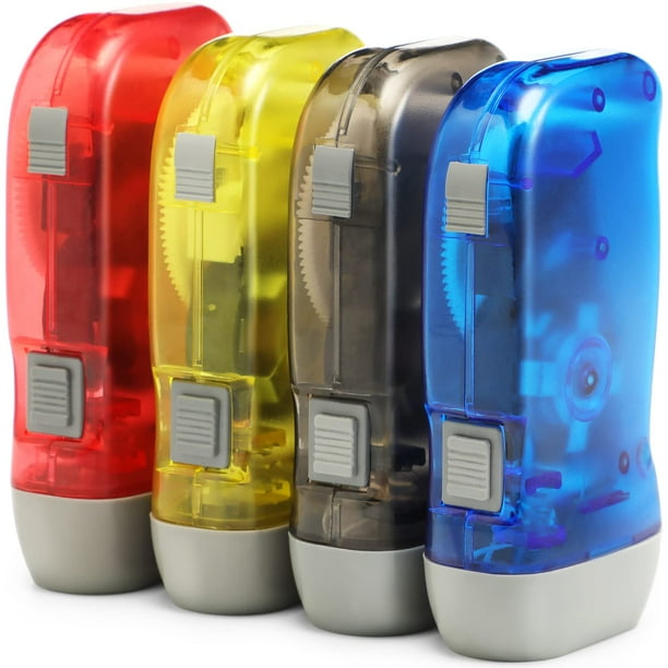 4 Pieces Hand Crank Flashlight No Battery Flashlight with LED Self ...