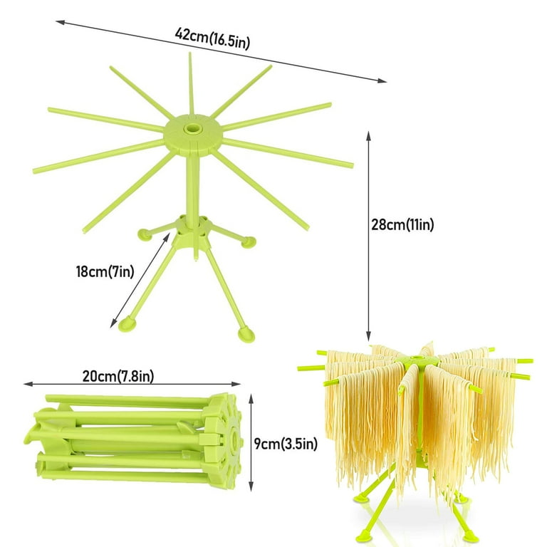 Pasta Hanging Rack Cambom Foldable Pasta Drying Rack- Plastic Spaghetti ...