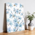 Blue Magnolia Flower Canvas Wall Art for Living Room, Watercolor Blue ...