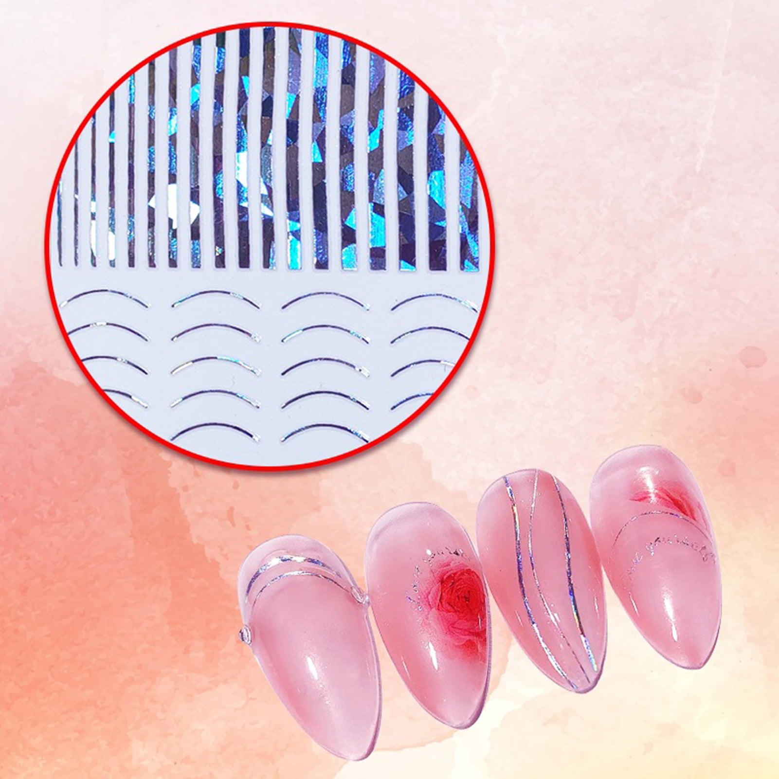 dianhelloya Nail Strip Sticker Self Adhesive Ultra-Thin Non-Fading ...