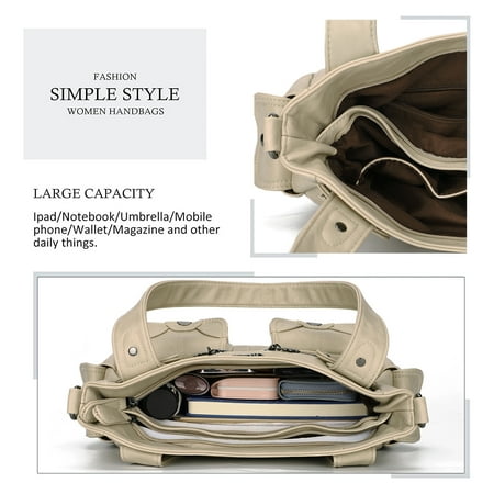 KL928 Women Large Purses Multi-Pocket Handbags PU Leather Tote Bag ...