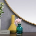 Allora 45" Round Mid Century Metal Frame Clear Beveled Mirror in Brass ...