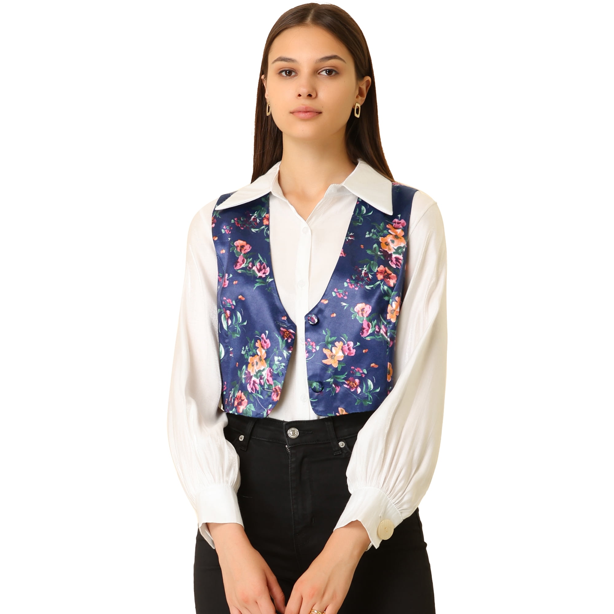 Click here for Inspire Chic Womens Floral Pattern Button Closure... prices