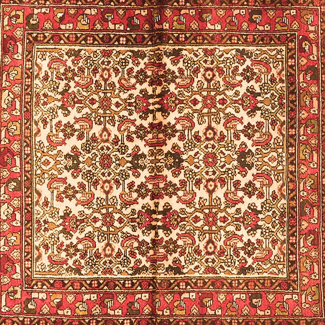 Ahgly Company Indoor Square Persian Orange Traditional Area Rugs, 6 ...