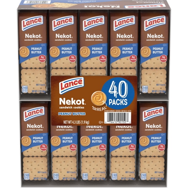 Lance Sandwich Cookies, Nekot Peanut Butter, 40 Packs - Walmart.com