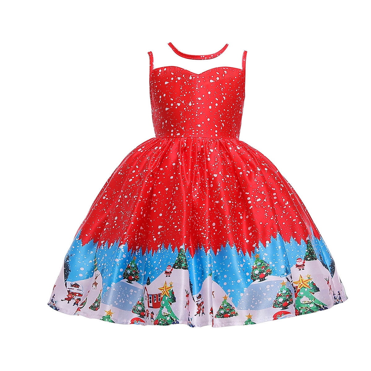 New Year Christmas Dress For Girls Santa Claus Costume Kids Dresses For ...