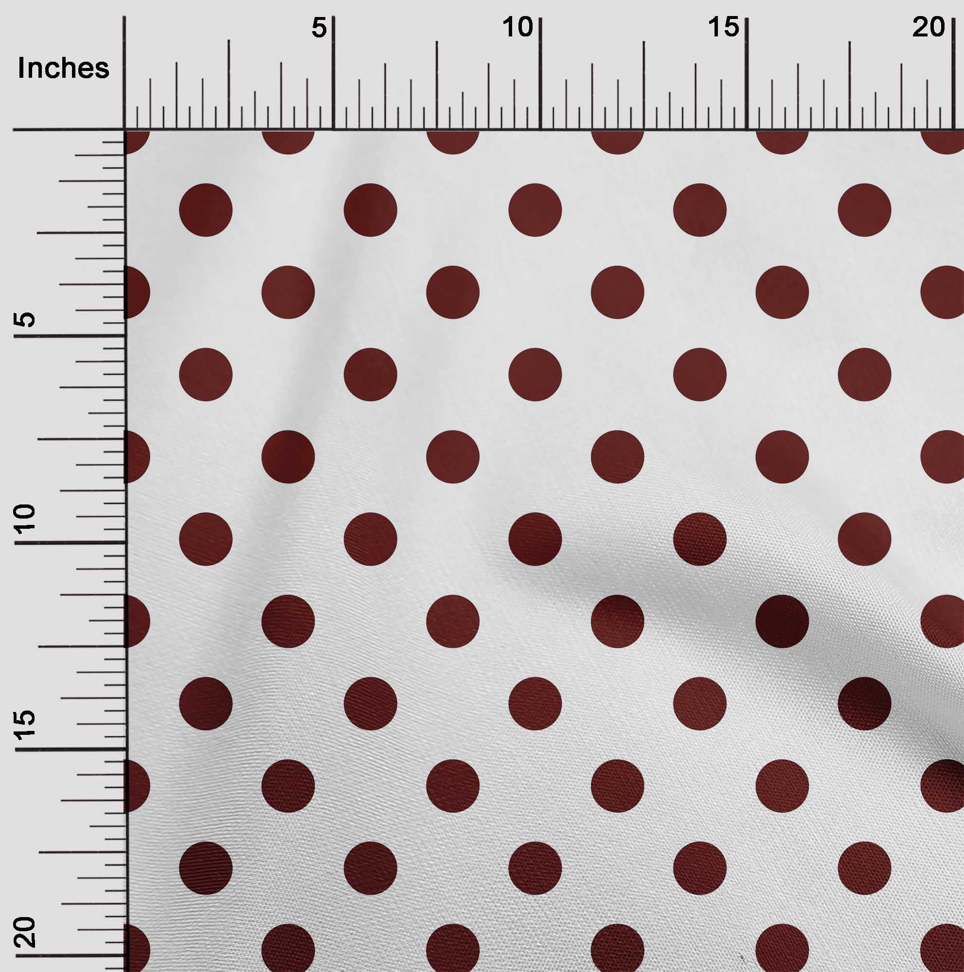 oneOone Cotton Poplin Maroon Fabric Polka Dots Dots Craft Projects ...