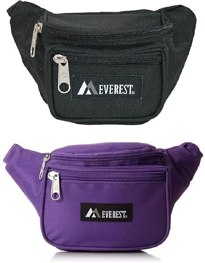 Everest Signature Set of 2 Fanny Packs, Black and Purple - Walmart.com