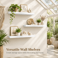 White 23.6 Inches Floating Shelves Set of 3 with Invisible Brackets for ...