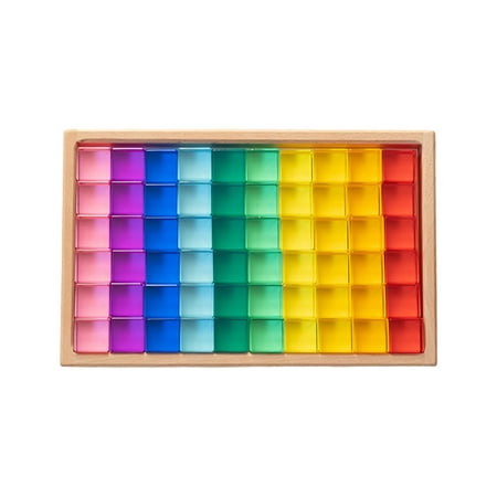 Rainbow GEM Cubes Stacking Toy Rainbow Building Blocks Set for Toddlers ...