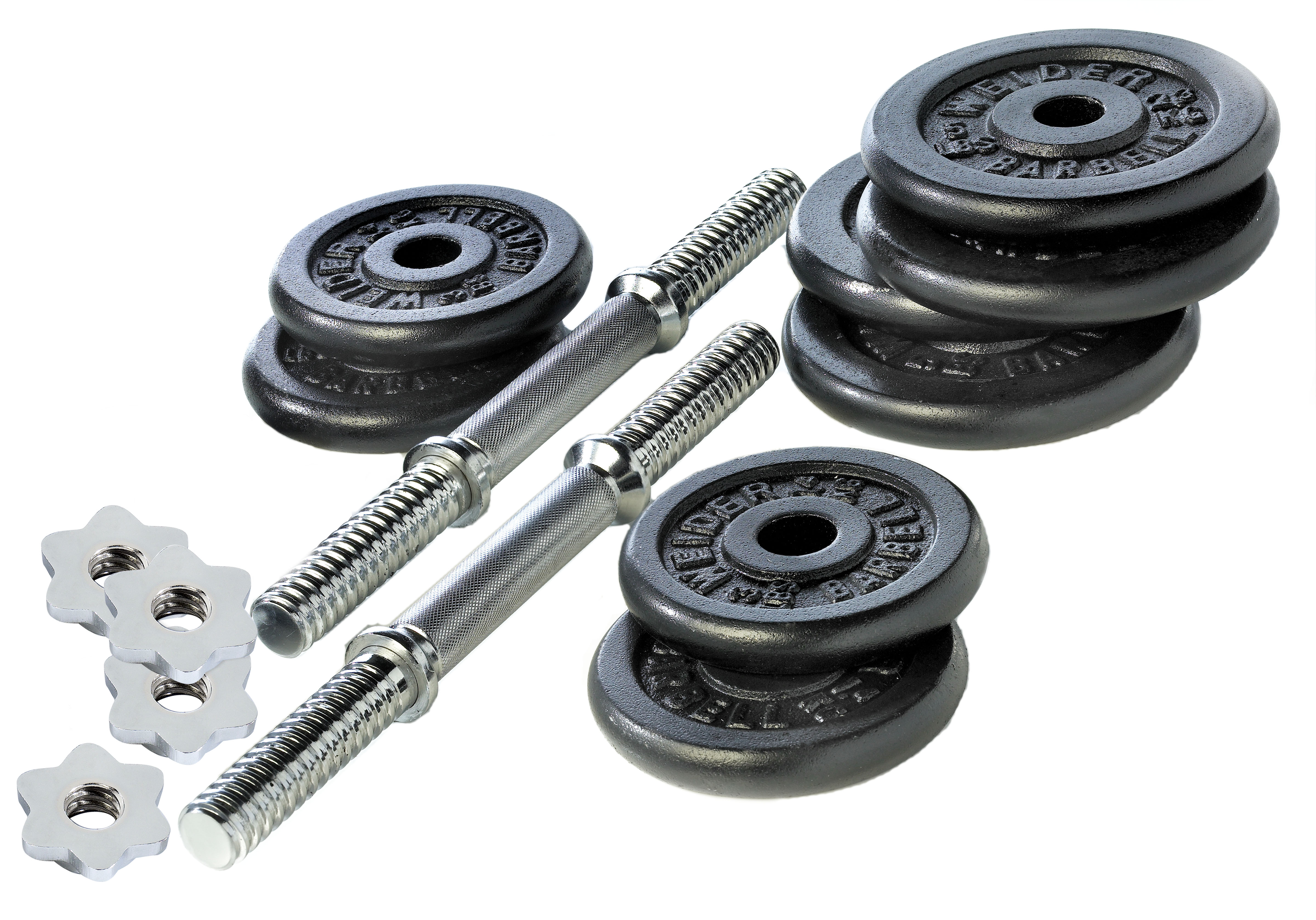 Weider 40 Lb Cast Iron Weight Set With Chrome Spin Lock Collars Weider 40 Lb Cast Iron Weight Set With Chrome Spin Lock Collars