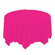 Neon Pink Plastic Party Tablecloth, Round, 84 in, 1ct - Walmart.com