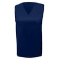 Angala Ladies Top V Neck Sleeveless Solid Color Vest Summer Sleek ...