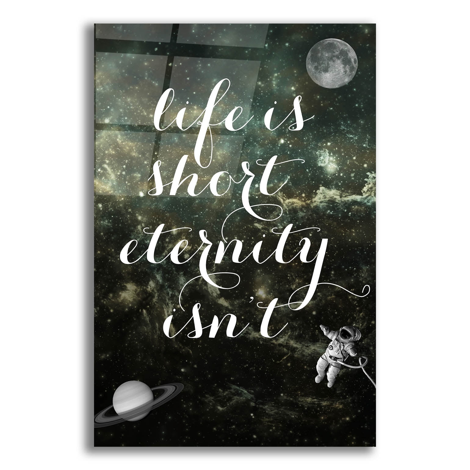 Epic Art 'Life is Short' by Elo Marc, Acrylic Glass Wall Art, 16"x24 ...