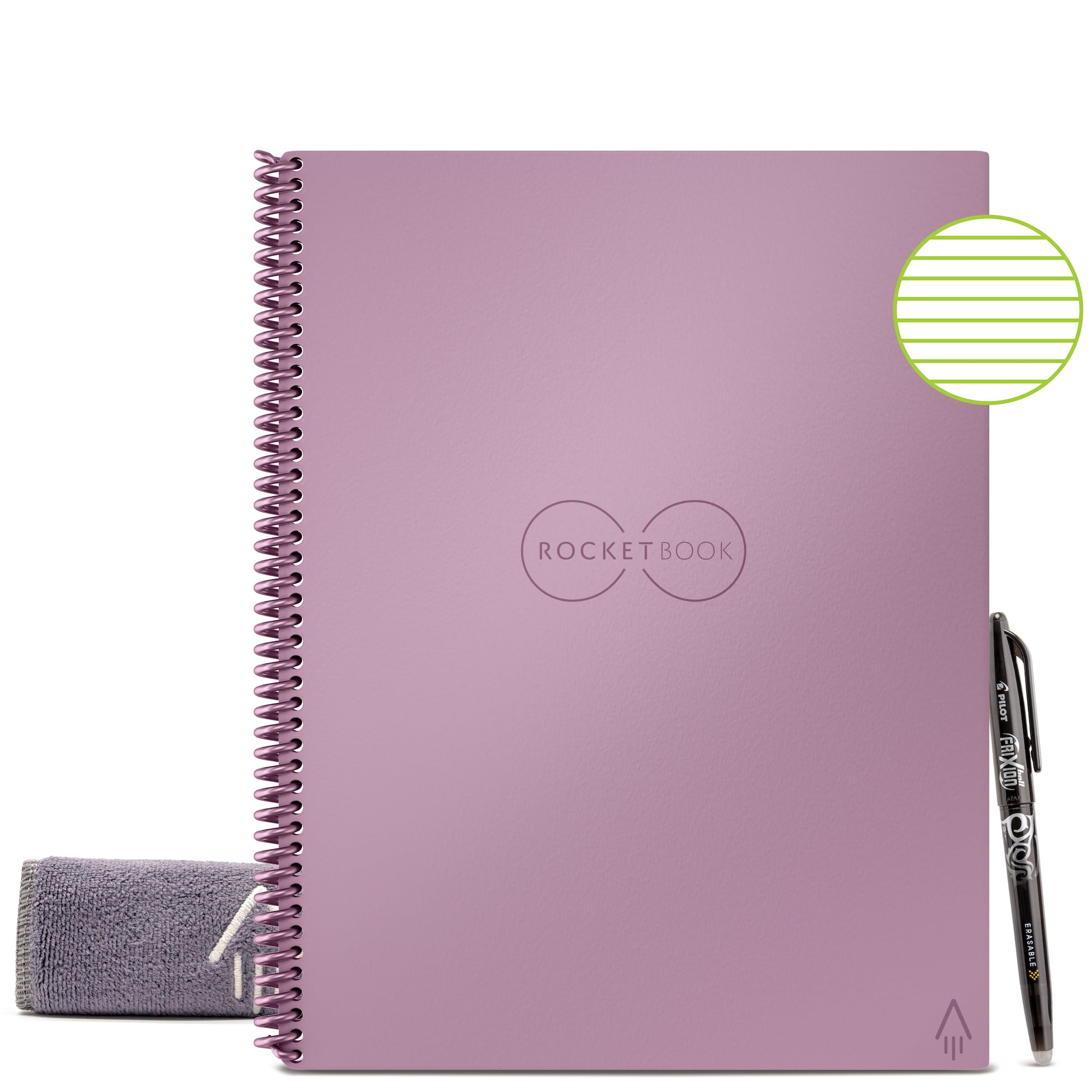Rocketbook Core Digital Reusable Spiral Notebook, Rose, Letter Size Eco ...
