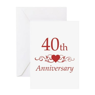 CafePress - Funny 40Th Anniversary - Greeting Card, Blank Inside Glossy ...