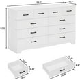 10 Drawers Dresser with Charging Station, Modern Long Chest of Drawers ...