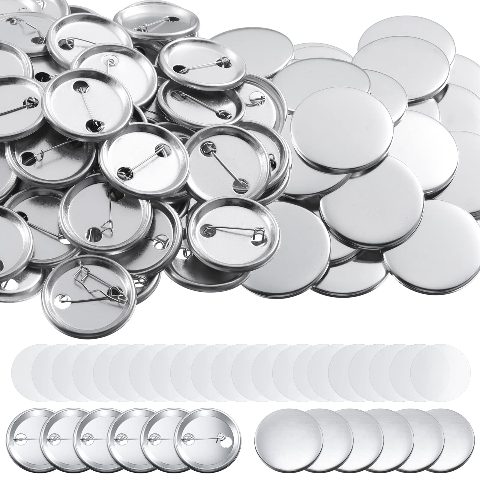 100 piezas de suministros para hacer botones en blanco, botón de ...