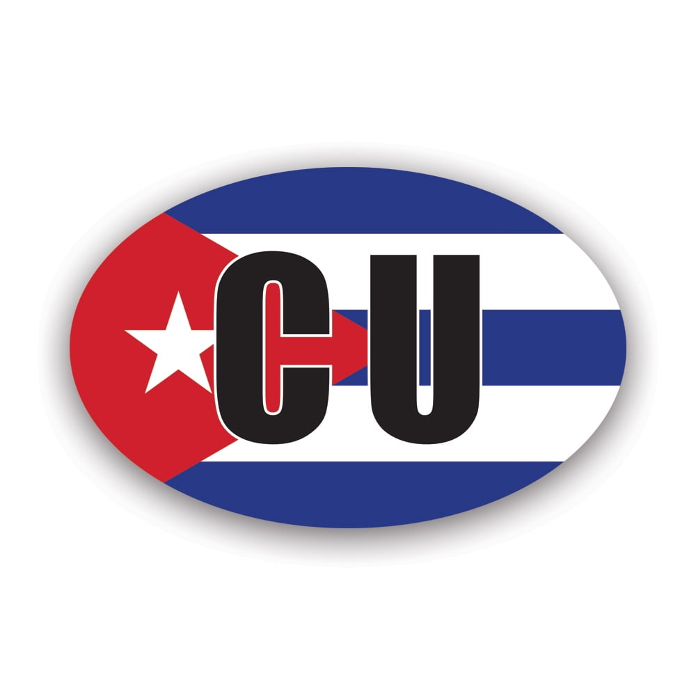 Cuba Oval Sticker Decal - Self Adhesive Vinyl - Weatherproof - Made in ...