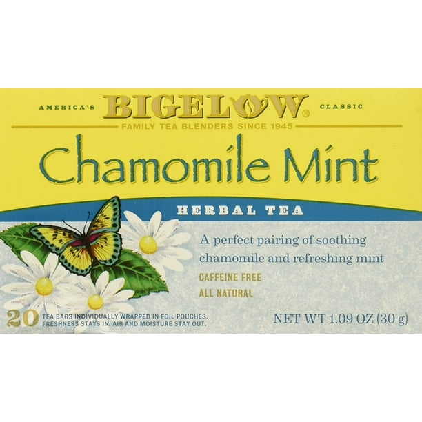 Bigelow Tea Chamomile Mint 20 Bags (Pack of 3) - Walmart.com - Walmart.com