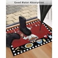 Indoor Door Mat, Fun Chef Kitchenware Food Burgundy Red Absorbent ...
