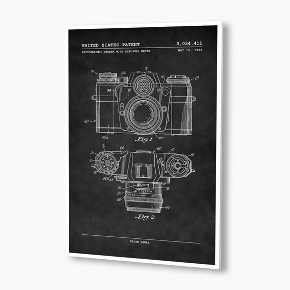 Camera with Exposure Meter Patent Poster; Unframed by SnooozeWorks ...