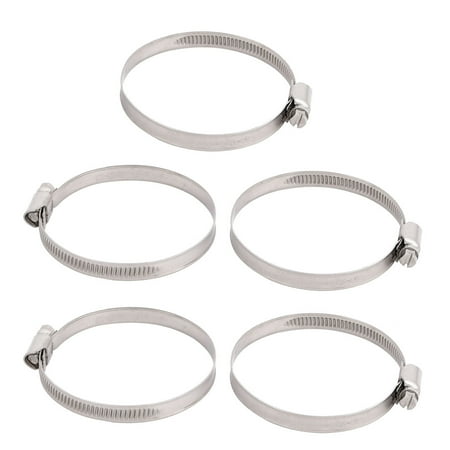 60mm to 80mm Dia Range Metal German Type Hose Clamp Hoop Silver Tone ...