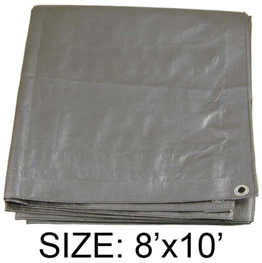 8 Feet x 10 Feet Multipurpose Silver - 9 Mil Laminated Pe Tarp - Waterproof, 165 Gsm (ToolUSA ...
