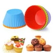Silicone Cupcake Molds- 12 Pack Reusable Baking Muffin Cups, Non-Stick ...