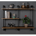 ATT Hardware Industrial Iron Water Pipe 3 Tier Shelves Wall Mount Solid ...
