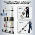 BOWEITI 12.5FT Telescopic Extendable Aluminum Ladder, Compact Utility ...