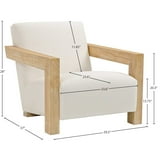 Meridian Furniture Ward Cream Linen Textured Fabric Accent Chair ...