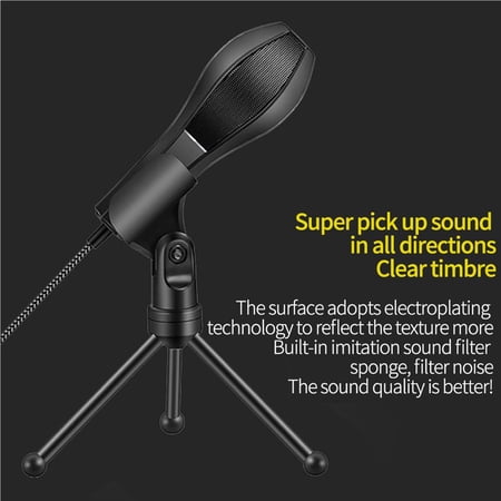 Condenser Microphone Spaceship Shape Black USB Desktop adjustable ...