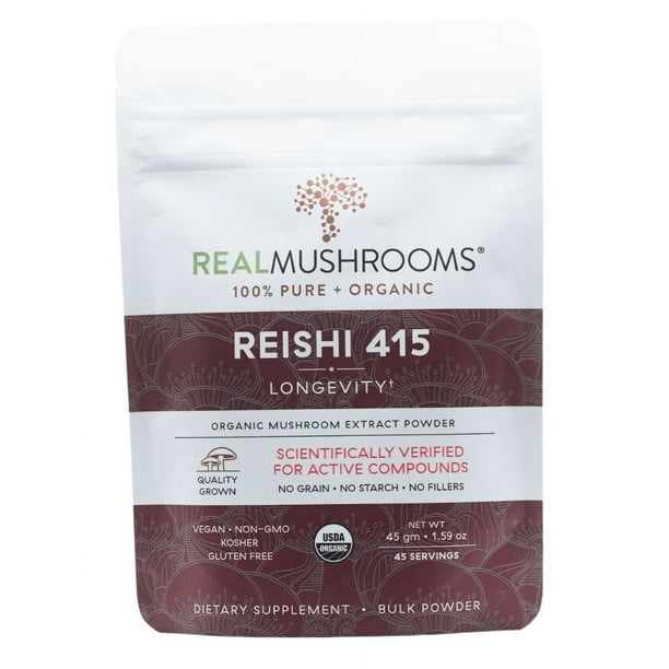 Real Mushrooms Reishi (Longevity) | 1,000 Mg | 45 Servings | 45g REAL ...
