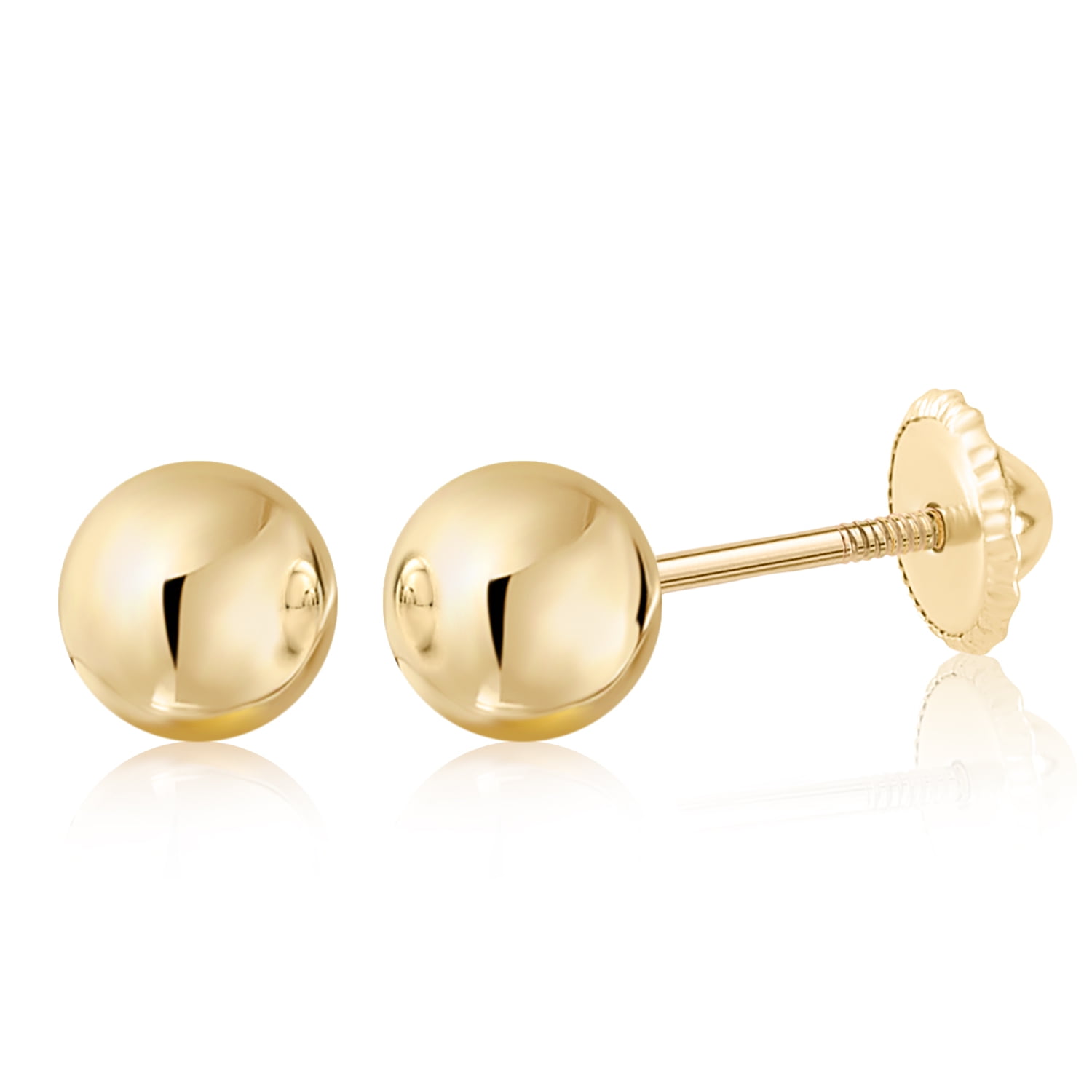 Click here for Massete 14k Yellow Gold Polished Screwback Stud Ba... prices