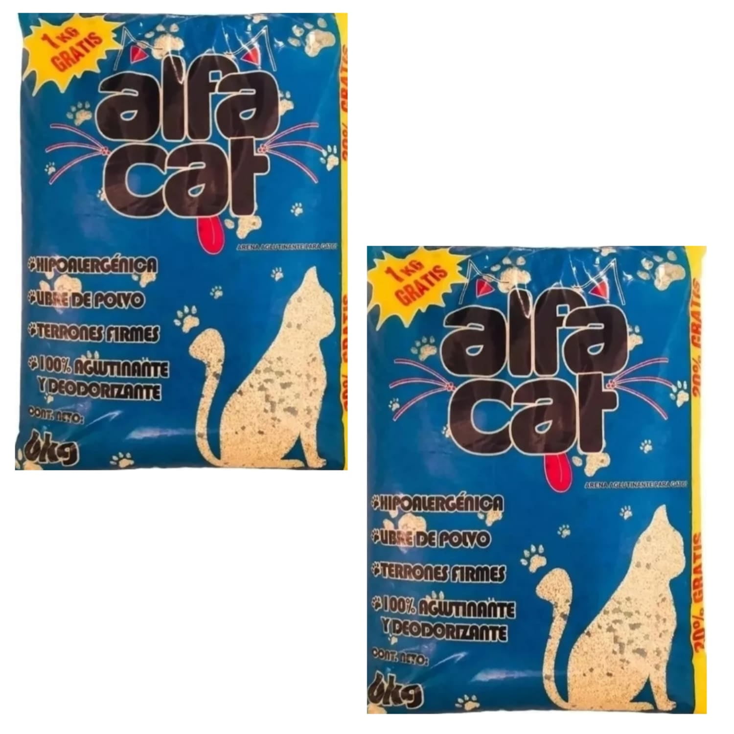 Arena Para Gato Alfa Cat (2 Bolsas De 6 Kg) de 12 Kg | Walmart en línea