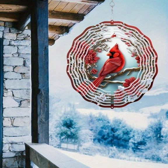 Large Red Cardinal Wind Spinner 3D Metal Bird Sculpture XL Kinetic ...