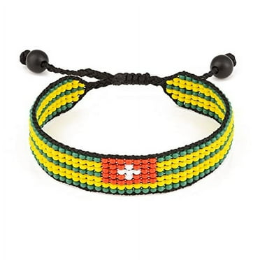 Congo Flag Bracelet: Handmade Bracelet,Adjustable Beaded Boho-Style ...