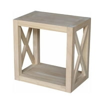 International Concepts Solid Wood Solano End Table Unfinished - Walmart.com